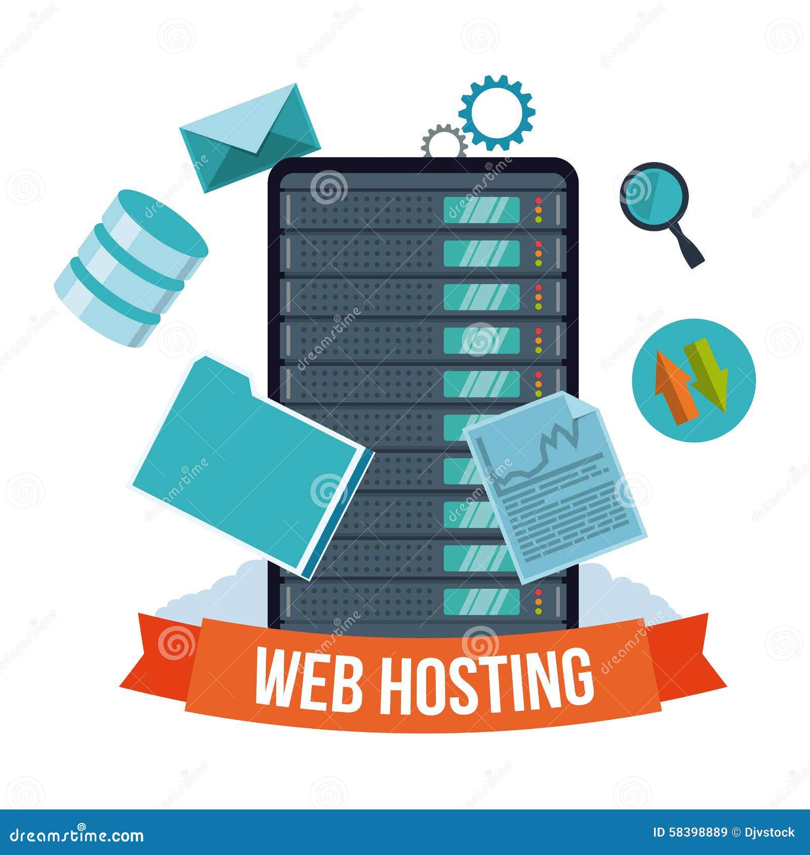 Web hosting design. stock vector. Illustration of hardware - 58398889
