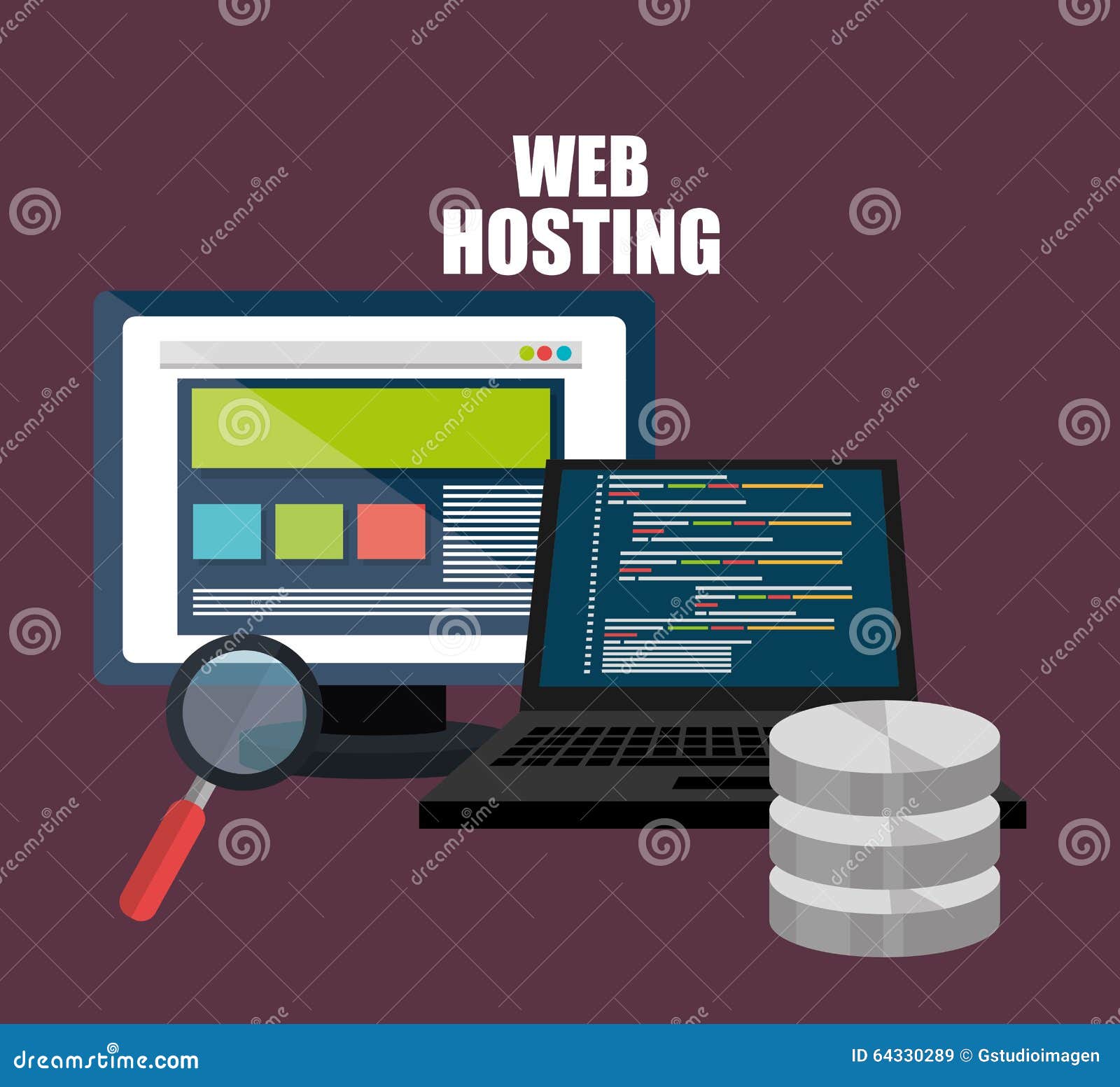 Web hosting and design stock illustration. Illustration of hardware ...