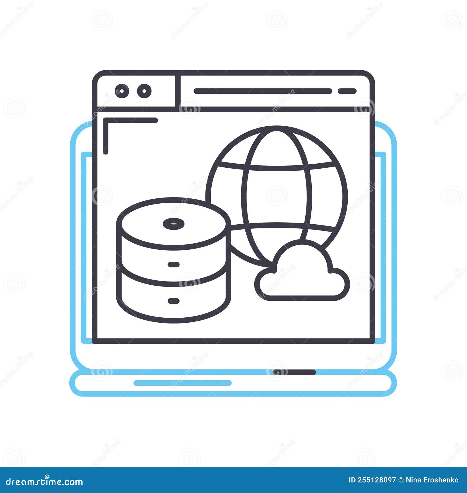 Web Hosting Platform Line Icon, Outline Symbol, Vector Illustration ...