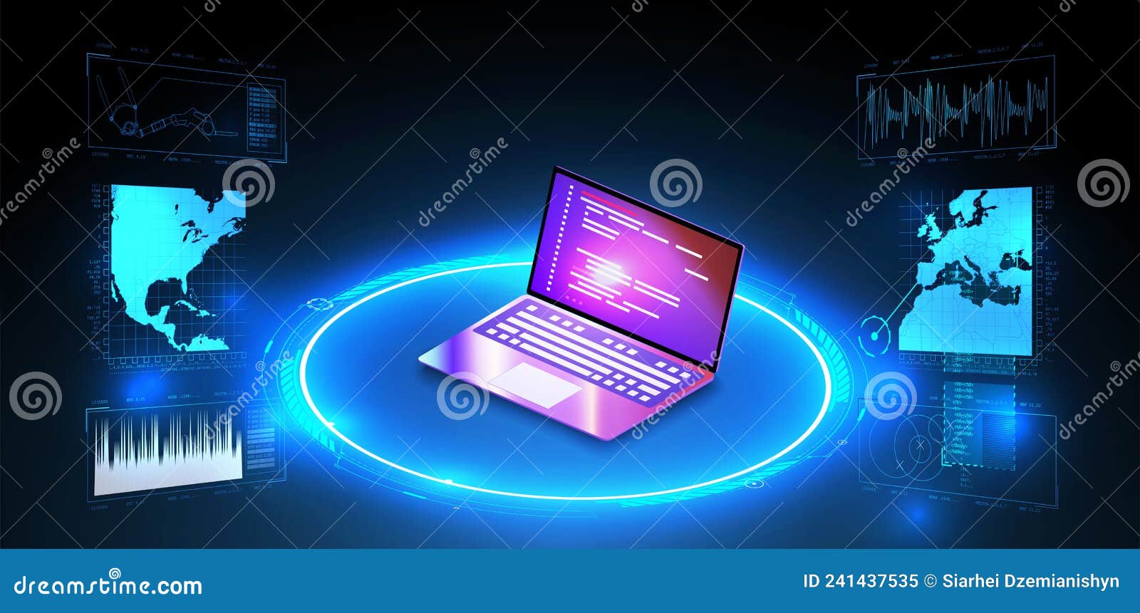 Web Hosting Or Programming Concept Web Programming Development Stock Vector Illustration Of