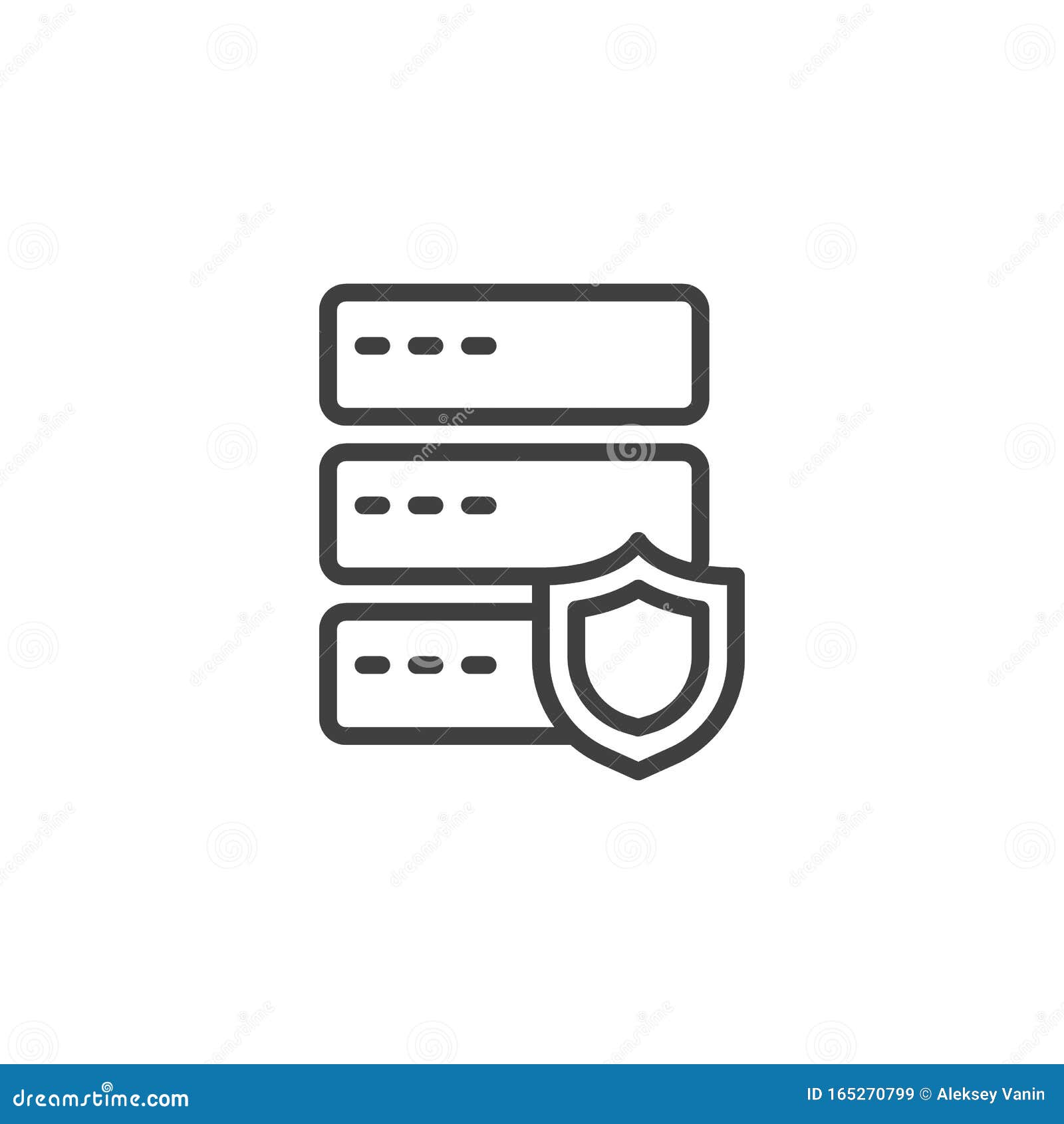 Web Hosting Protection Line Icon Stock Vector - Illustration of icon ...
