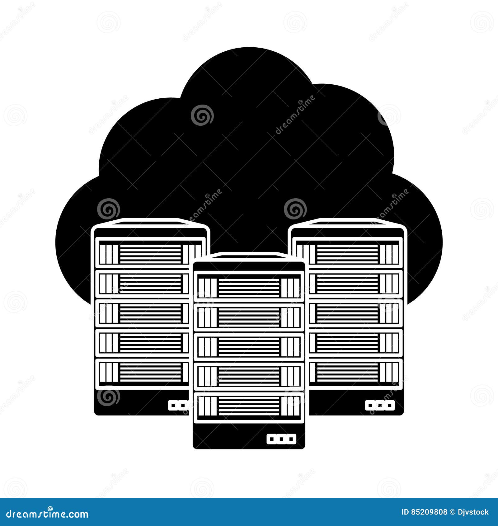 Web Hosting Server Banner Icon Stock Illustration - Illustration of ...