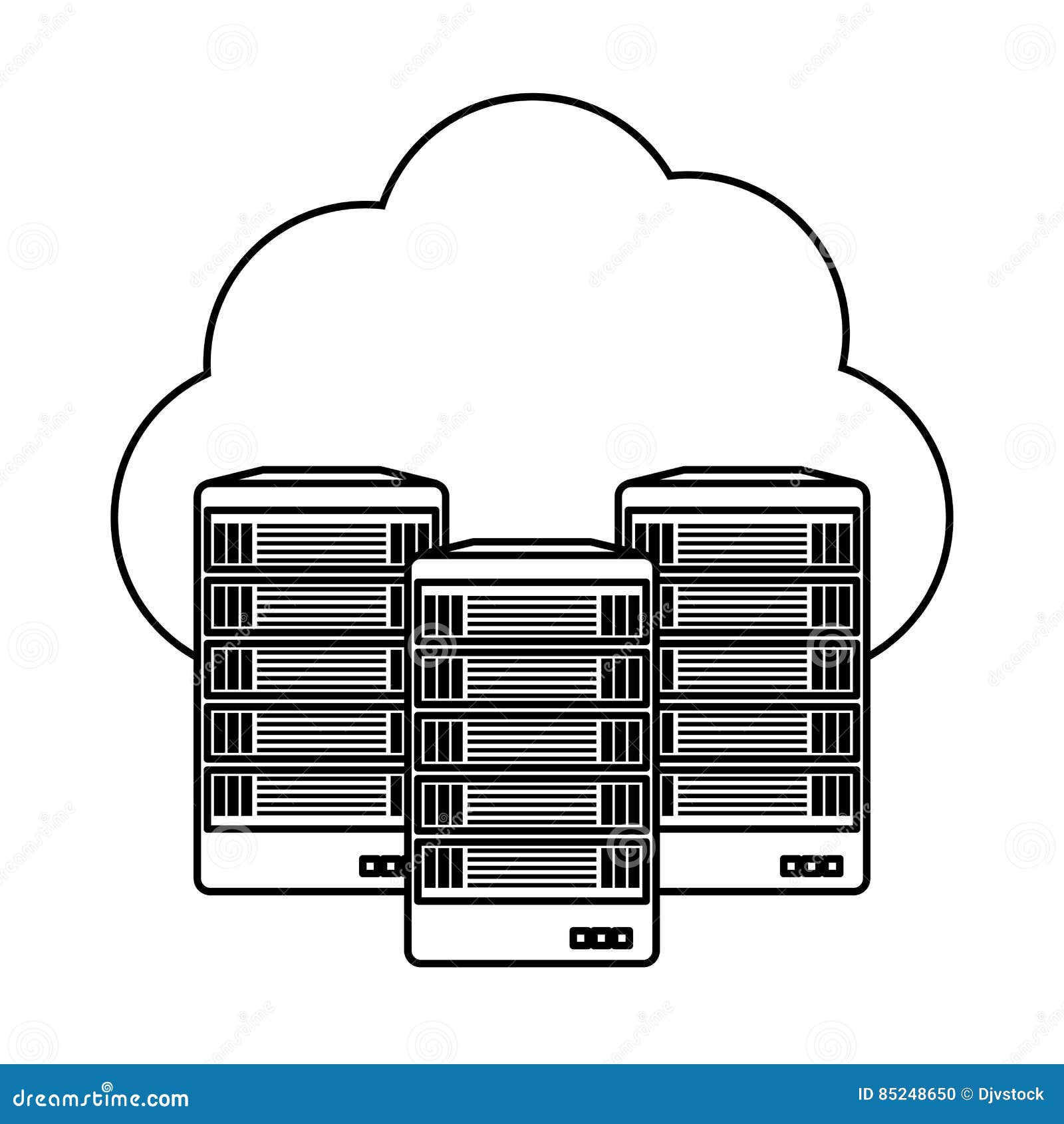 Web Hosting Server Banner Icon Stock Illustration - Illustration of ...