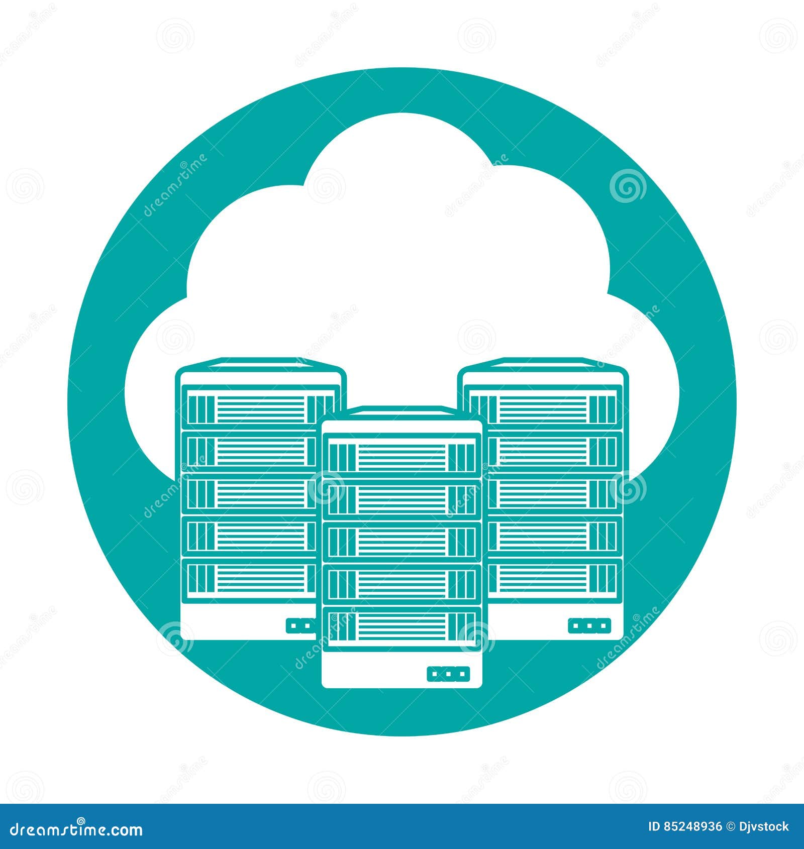 Web Hosting Server Banner Icon Stock Illustration - Illustration of ...