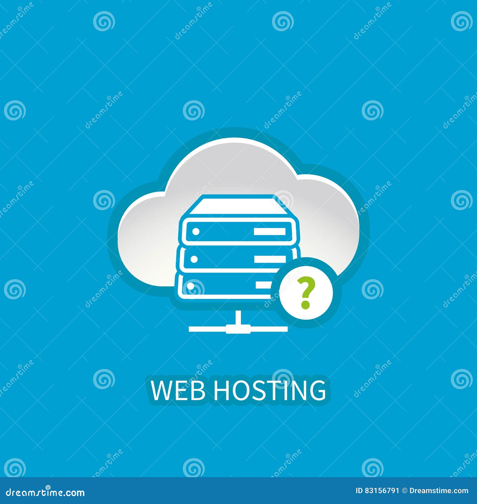 Web Hosting Server Icon with Internet Cloud Storage Computing Ne Stock Illustration ...