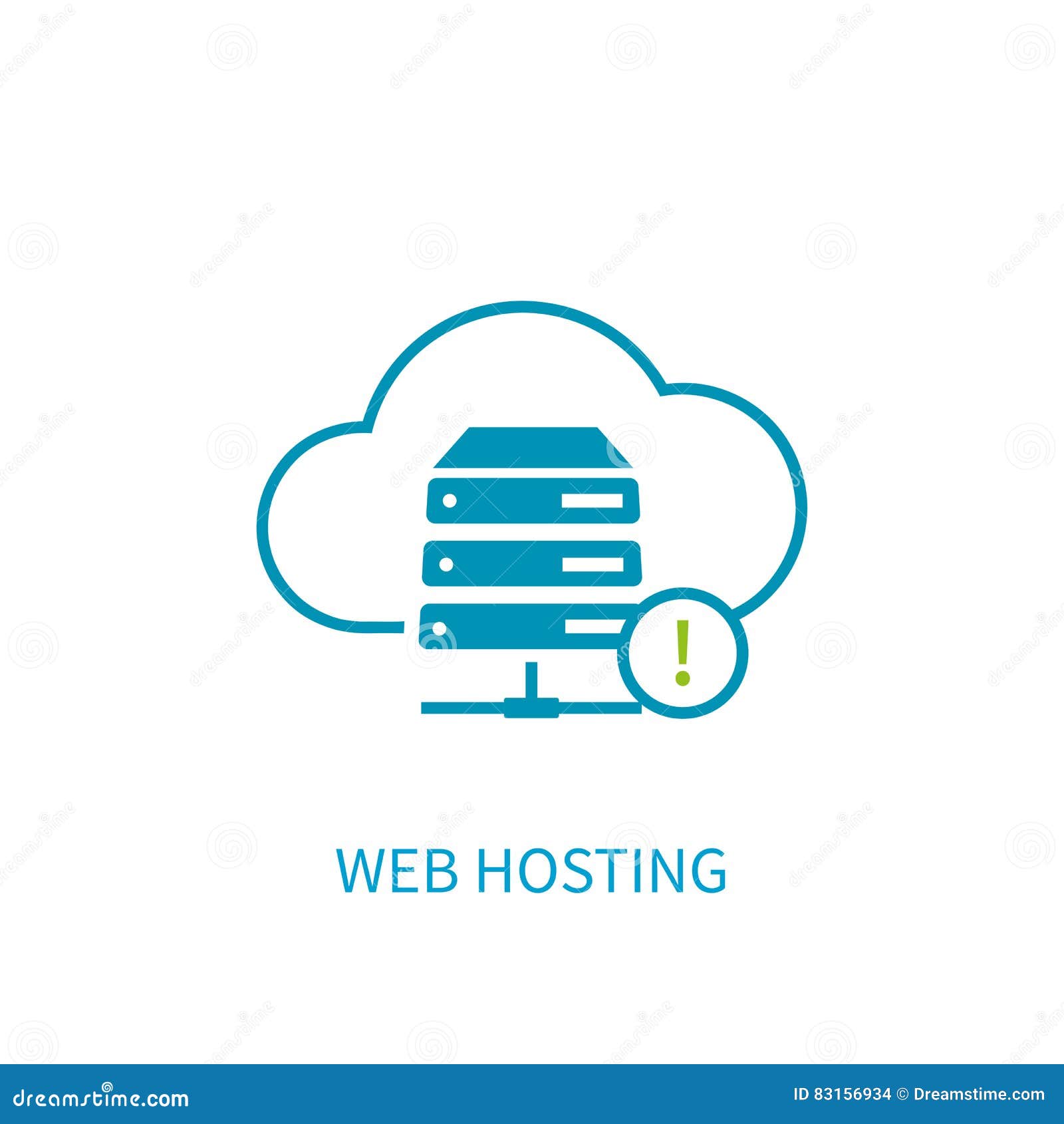 Web Hosting Server Icon with Internet Cloud Storage Computing Ne Stock ...