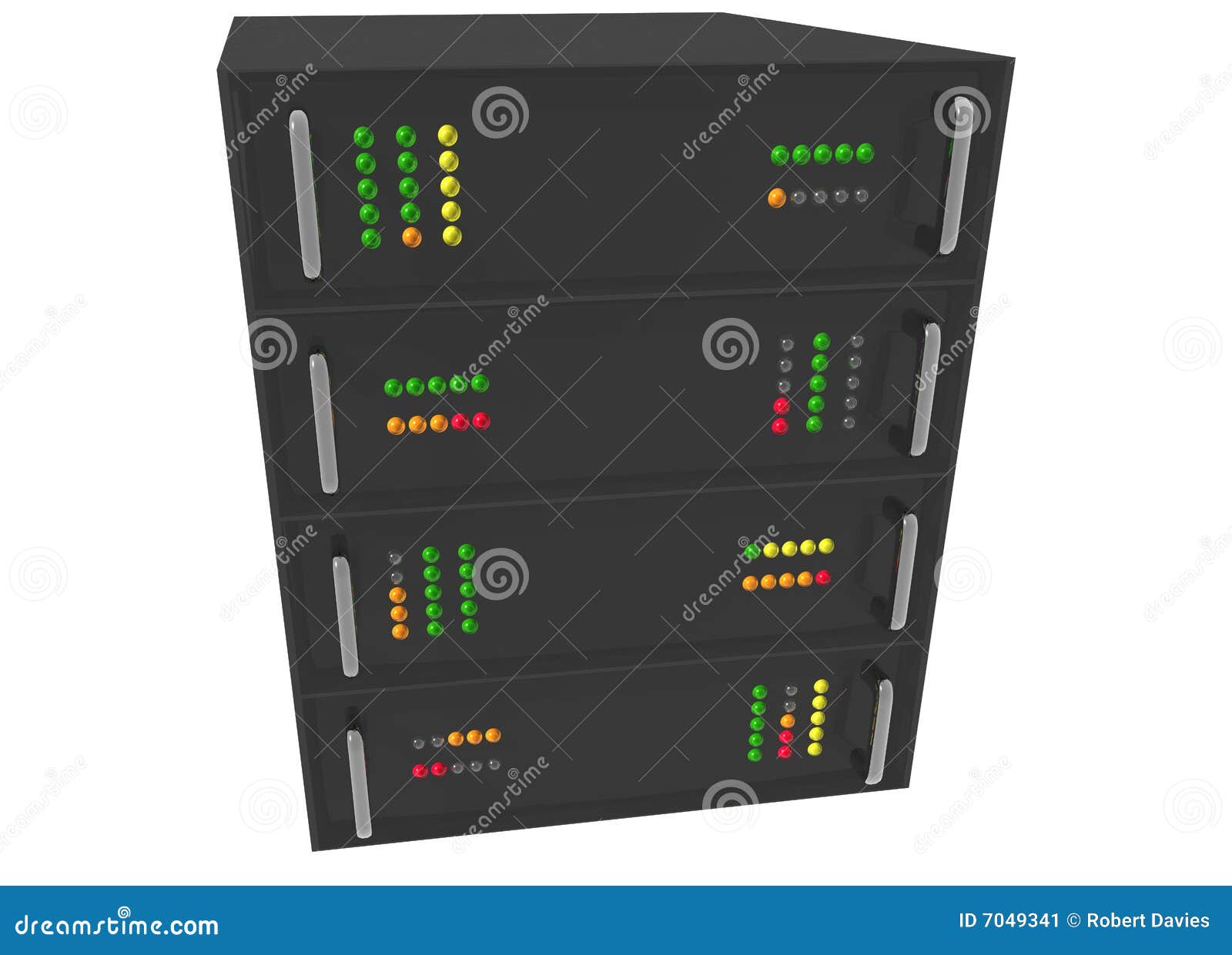 Web Hosting Server Rack on White Stock Illustration - Illustration of ...