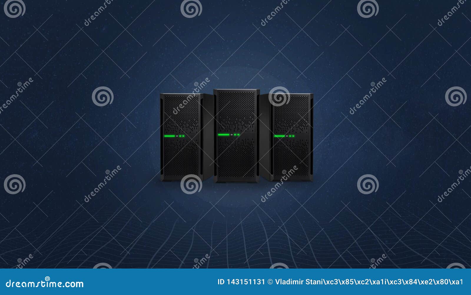 Web Hosting Servers Concept on Digital, Abstract Background Stock ...