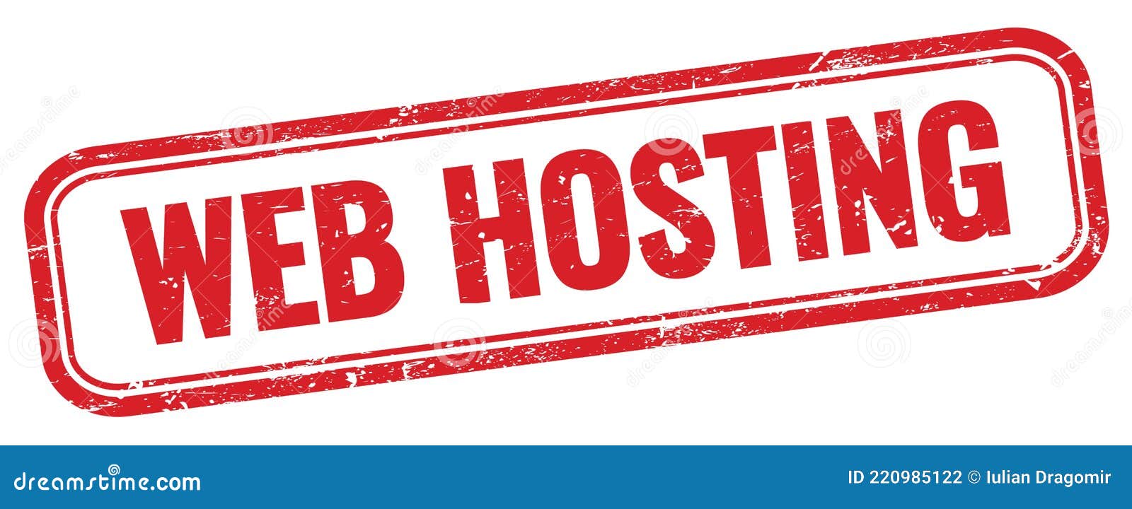 WEB HOSTING Text on Red Grungy Stamp Stock Illustration - Illustration ...
