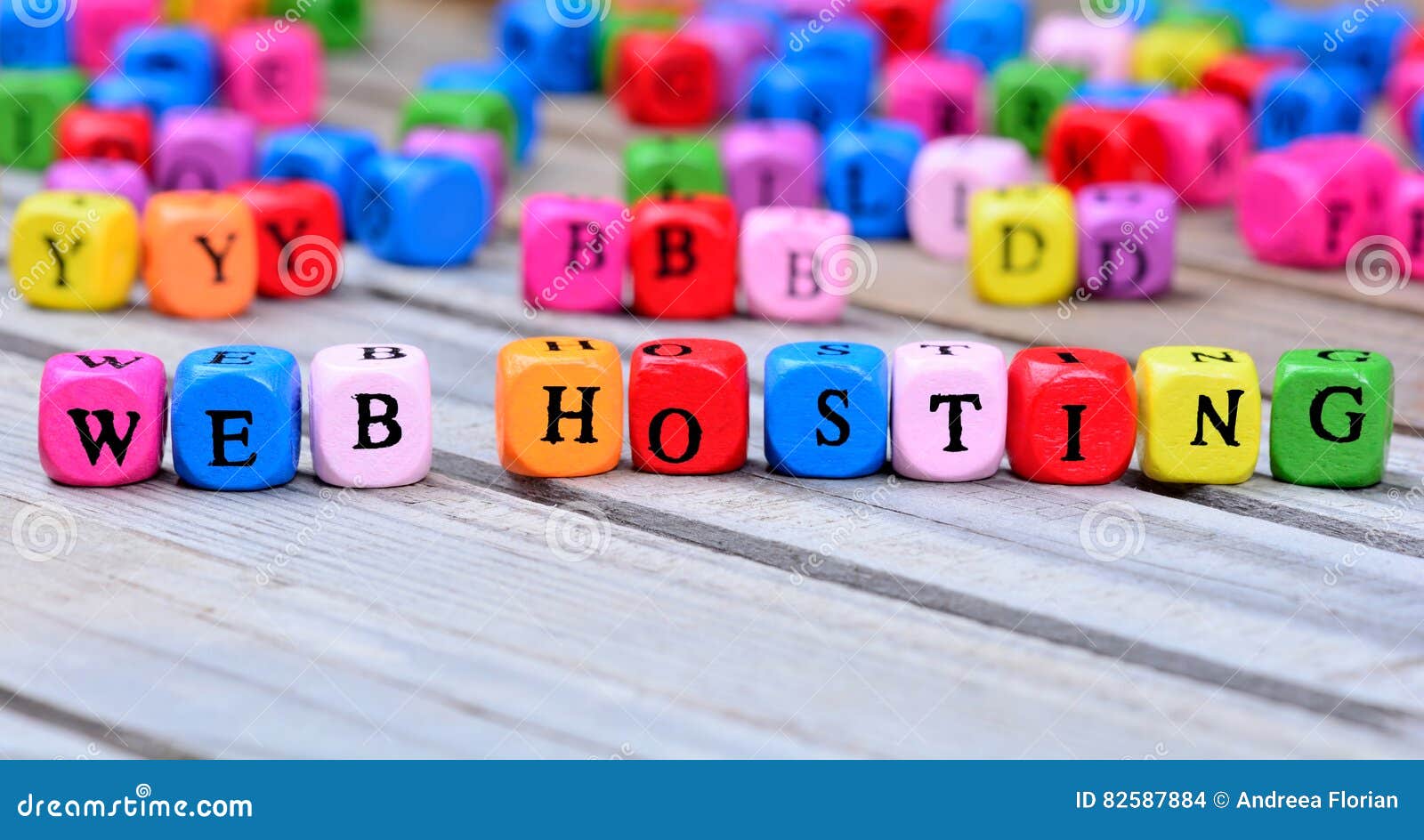 Web hosting words on table stock photo. Image of group - 82587884