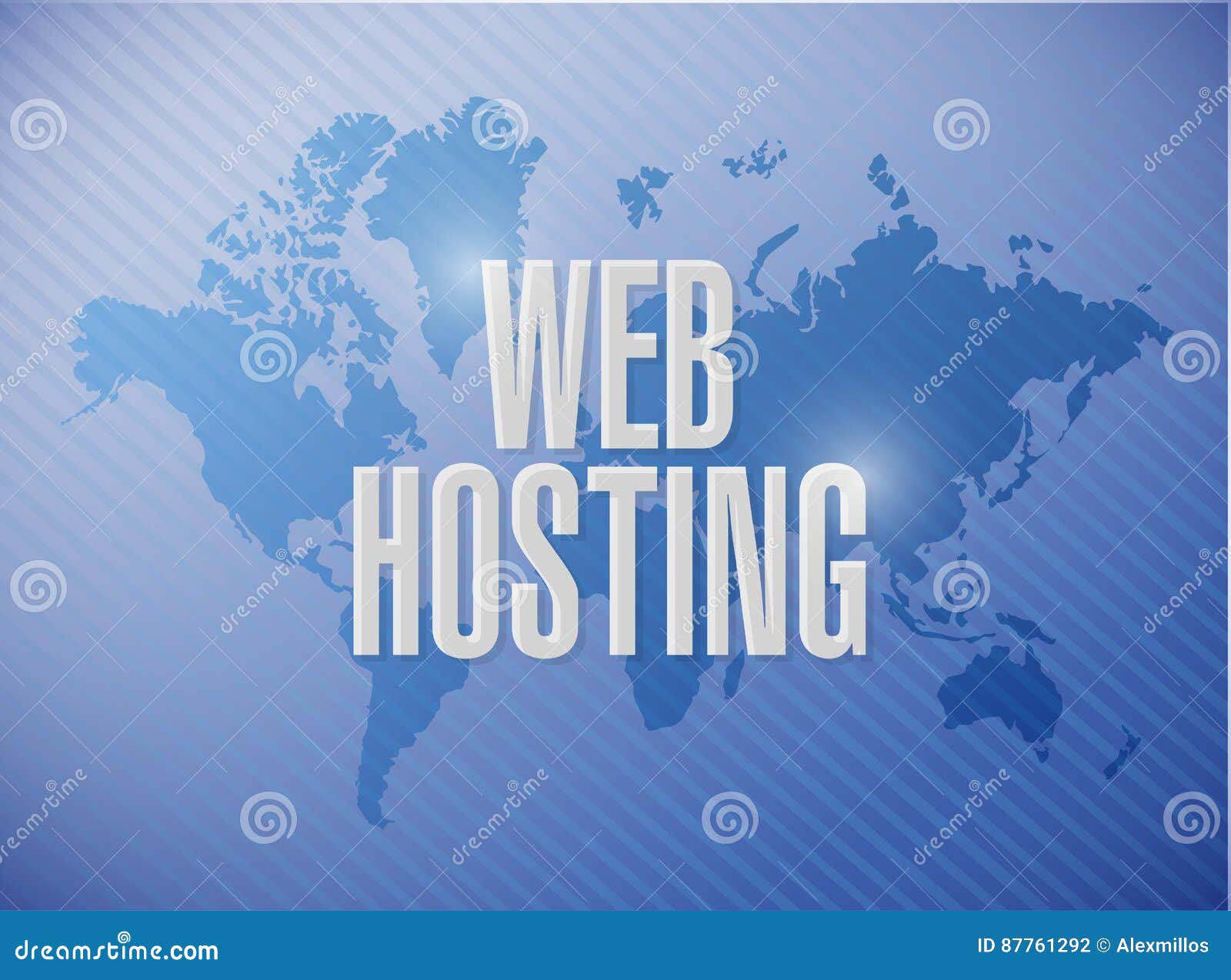Web Hosting World Map Sign Concept Stock Illustration - Illustration of ...