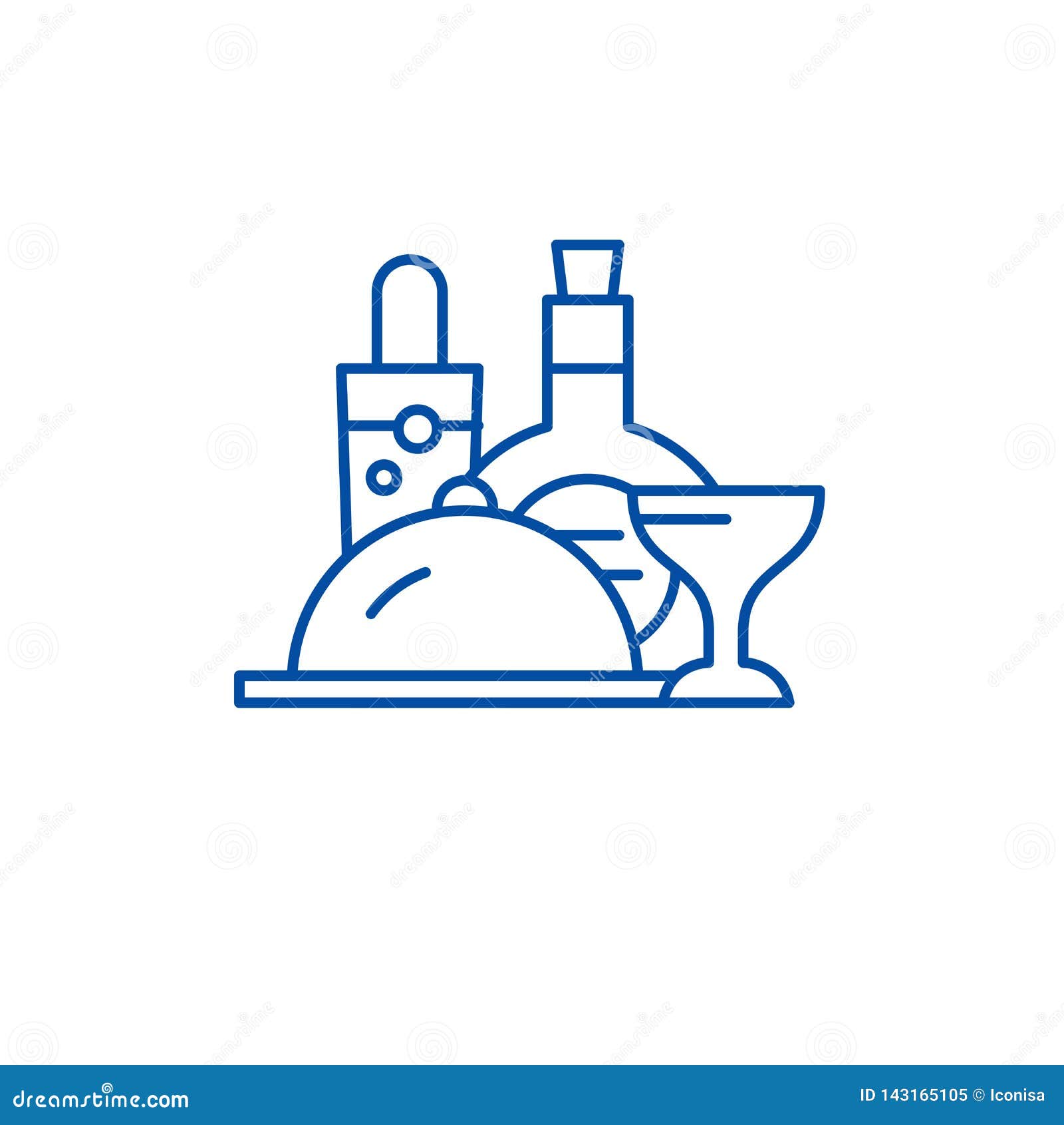 Hotel Menu Line Icon Concept. Hotel Menu Flat Vector Symbol, Sign ...