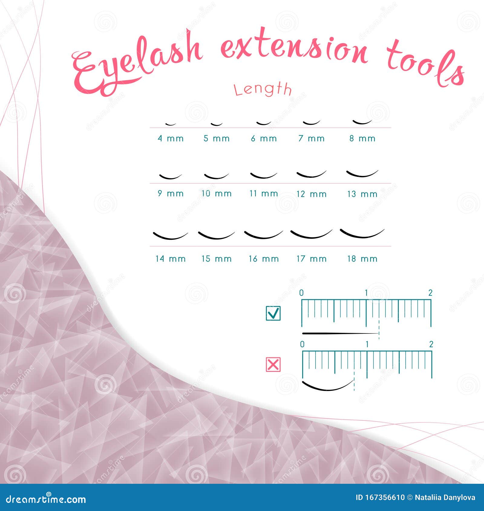 Size eyelash length stock illustration. Illustration of purple - 167356610
