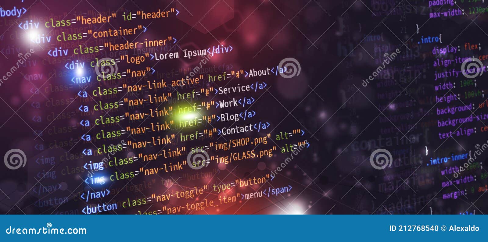 Web Html Coding Website Banner Stock Photo - Image of screen, enter ...