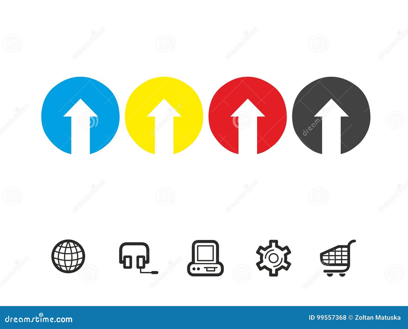 Web Icon Arrow Up Vector 4 Color Stock Vector - Illustration of ...