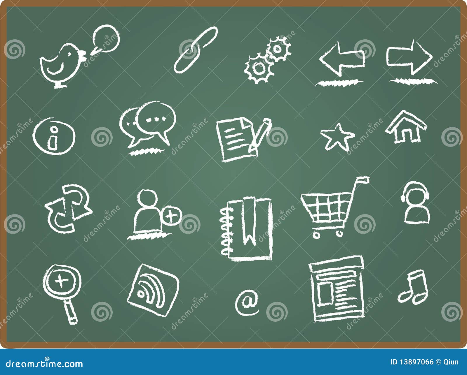 Web icon on chalk board 1 stock vector. Illustration of connection ...