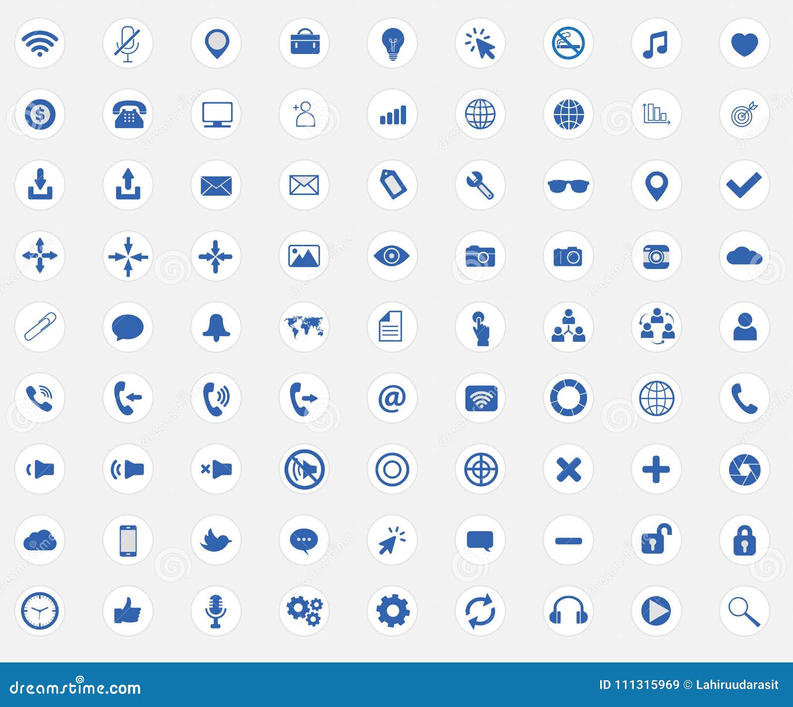 Web Icon Collection with Flat Web Site Signs Stock Vector ...