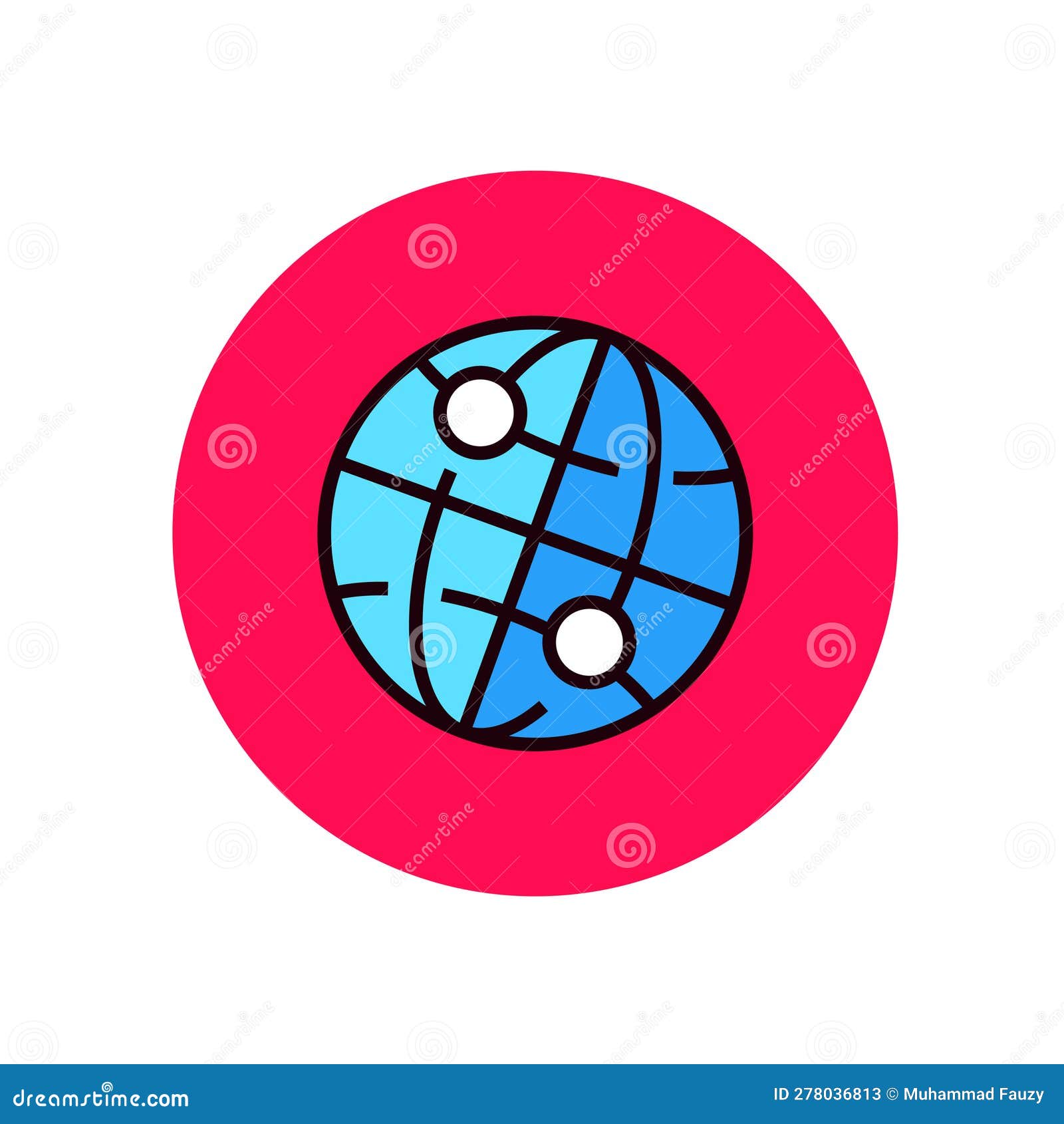 Web Icon with a Colorful Design in a Red Circle Shape Stock Vector ...