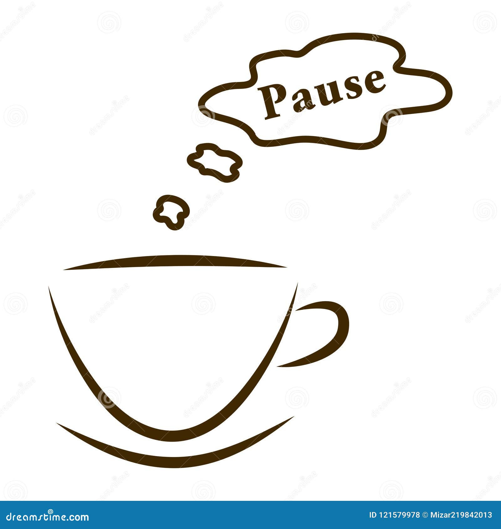 Web Icon Cups of Coffee with Steam Cloud Pause Stock Vector ...