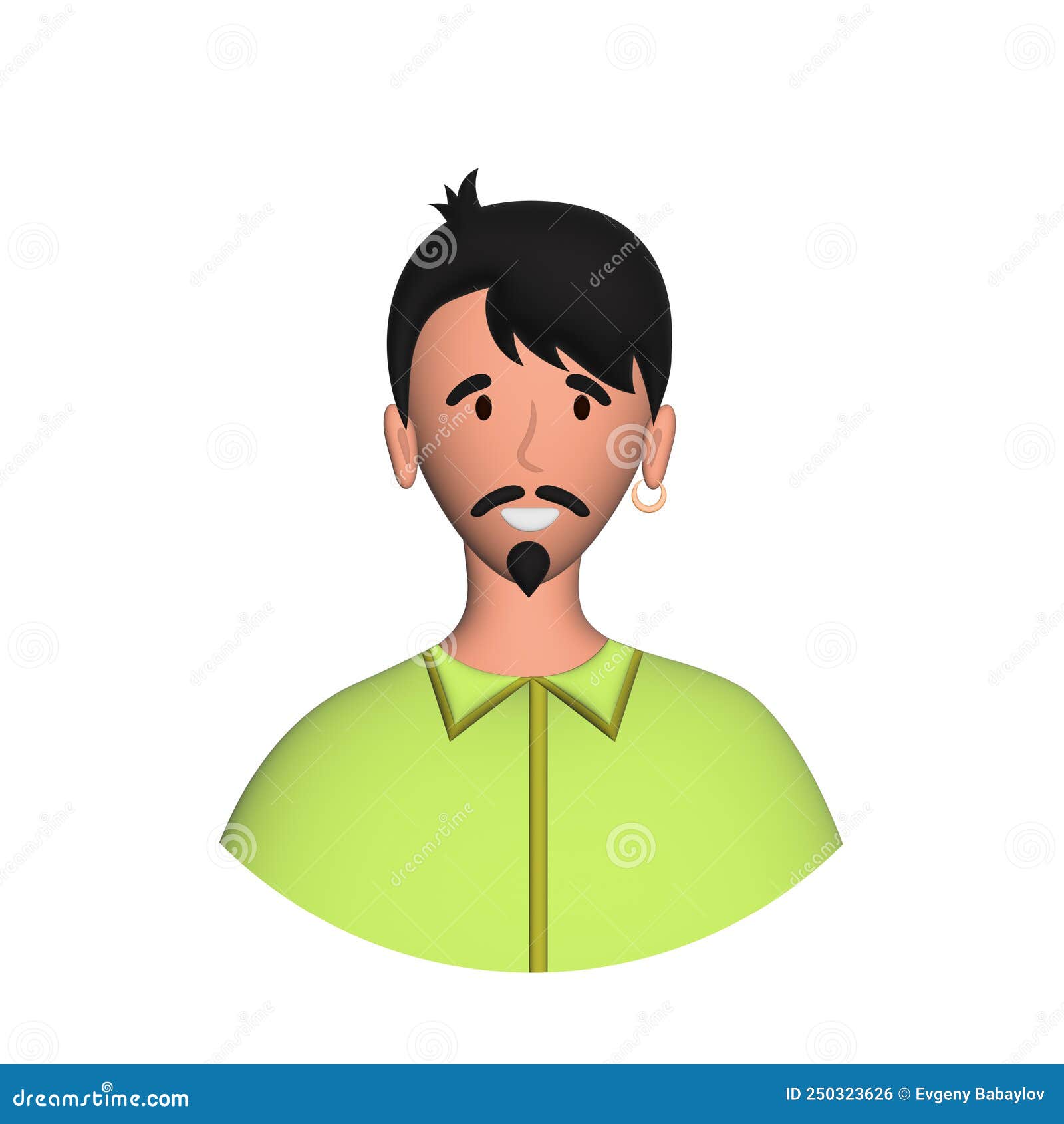 Web Icon Man, Middle-aged Man with Mustache Stock Illustration ...