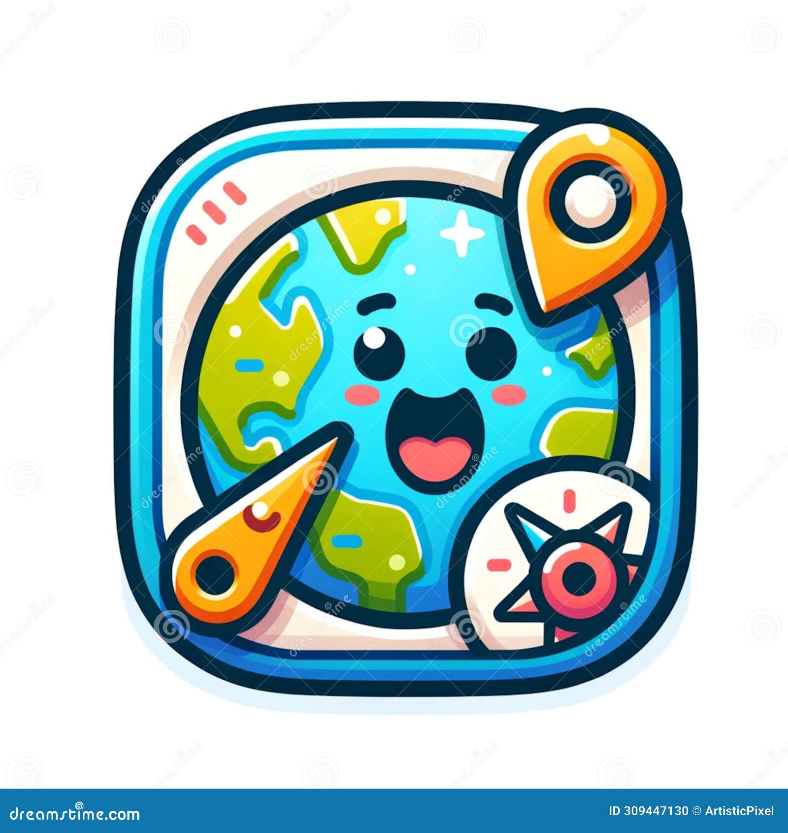 Pixie Series Map Icon: Offer Location Services with a Smile Stock ...