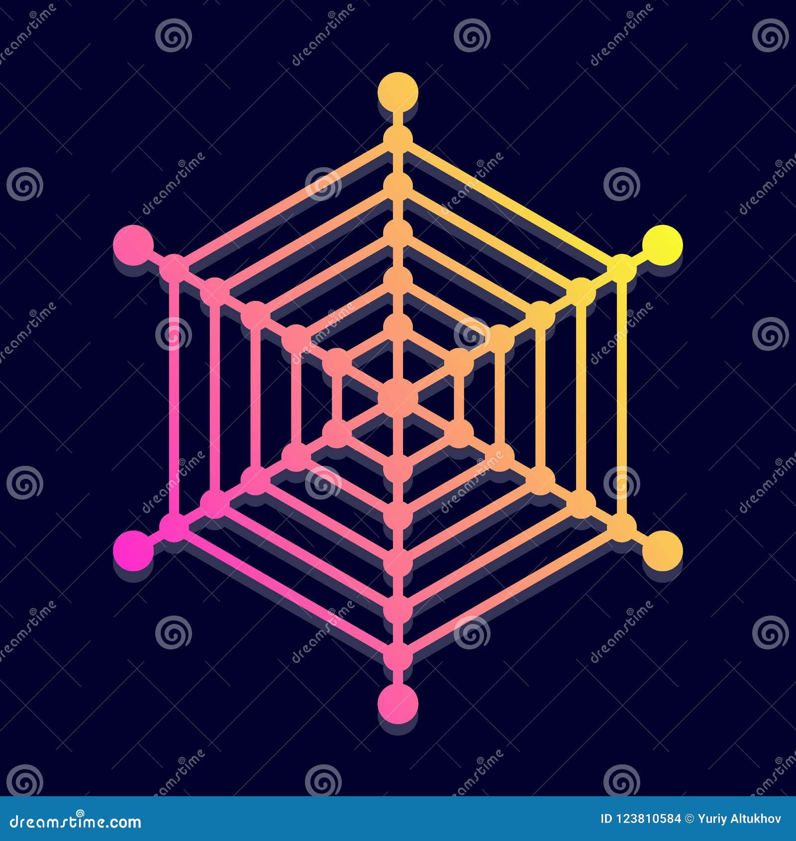 Web Icon. Network Connections with Points and Line Stock Vector ...