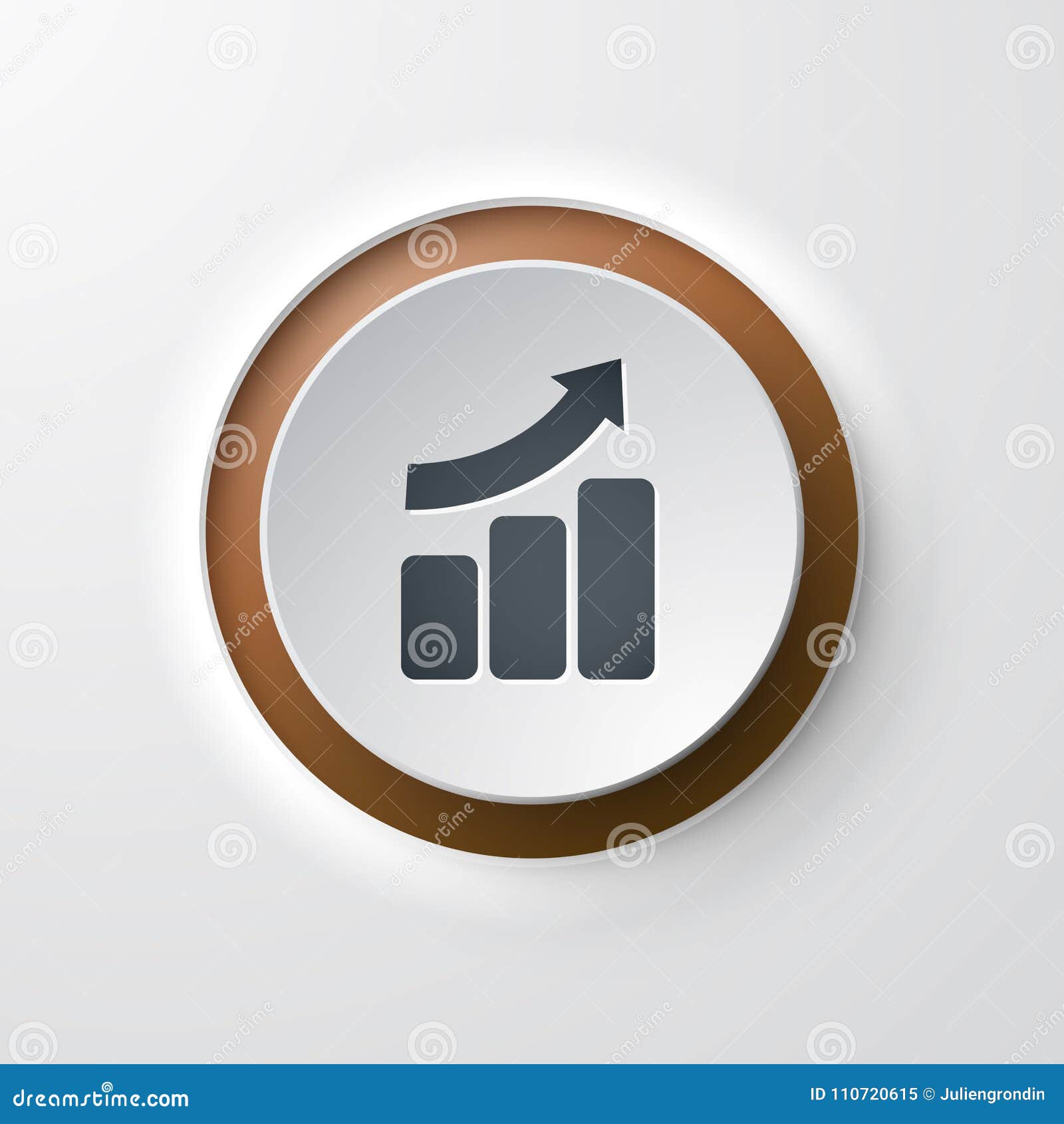 Web Icon Push-button Bar Graph Up Stock Illustration - Illustration of ...