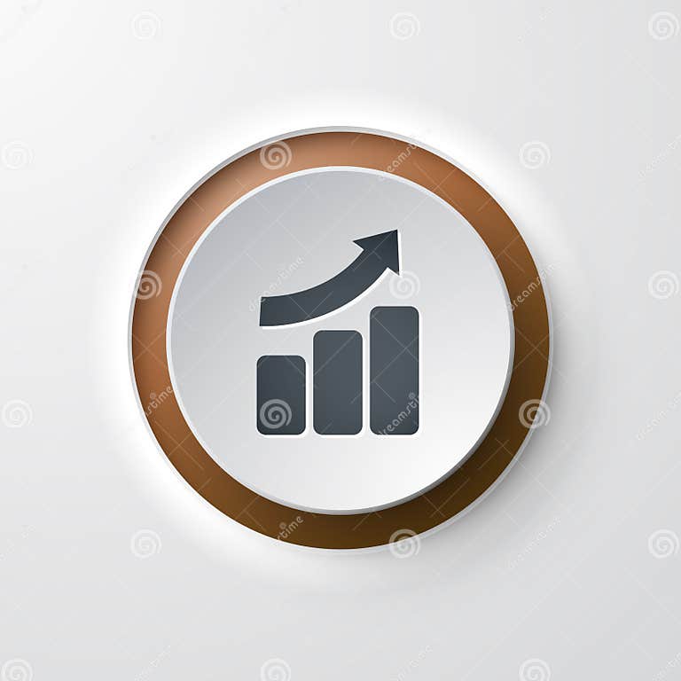 Web Icon Push-button Bar Graph Up Stock Illustration - Illustration of ...
