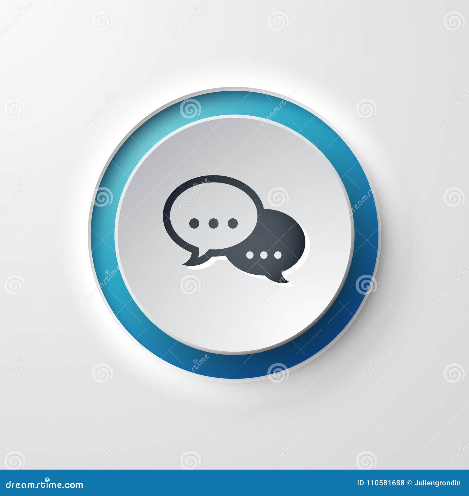 Web Icon Push-button Chat Speech Bubble Stock Illustration ...