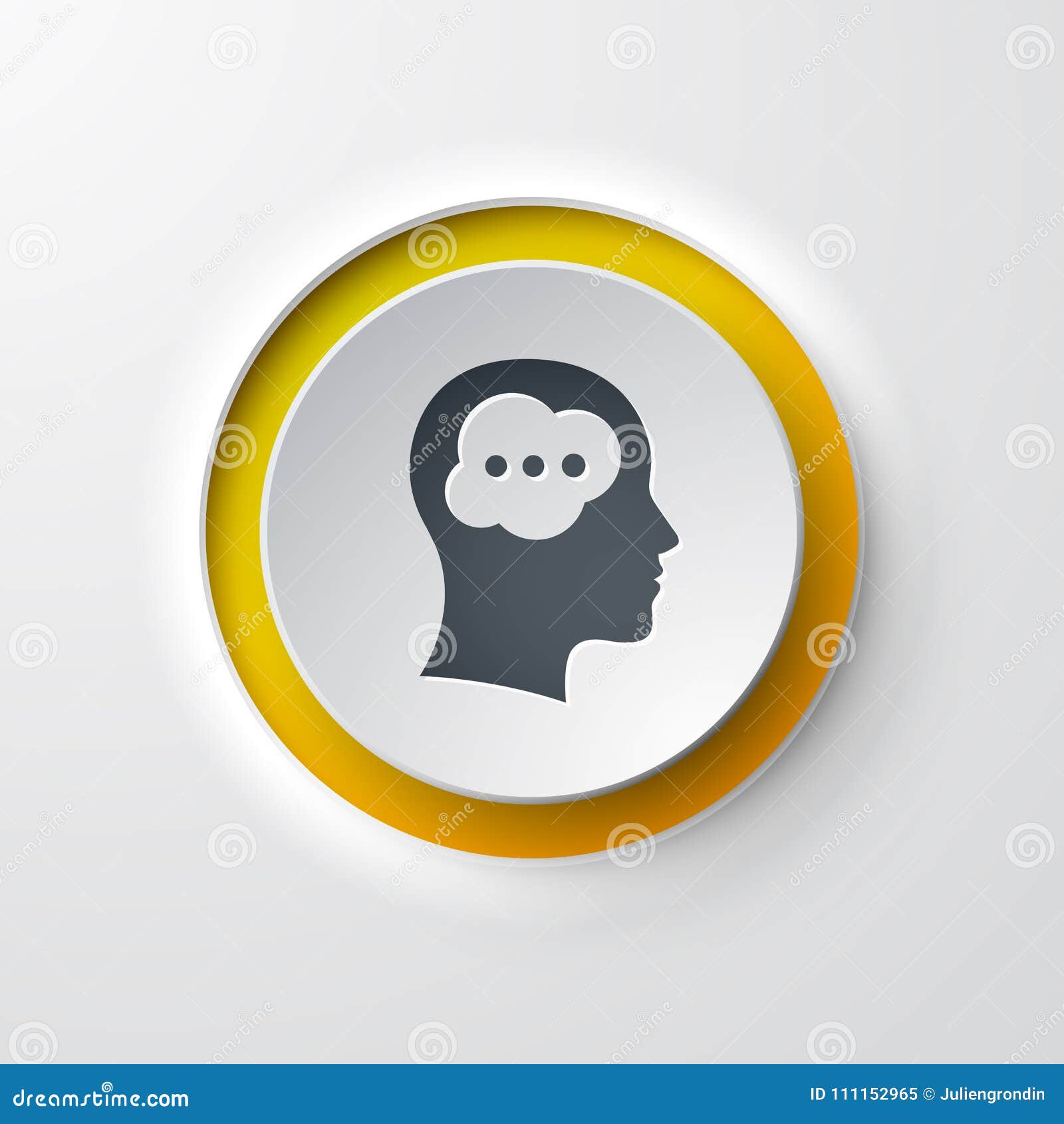 Web Icon Push Button Head Thinking Stock Illustration - Illustration of ...