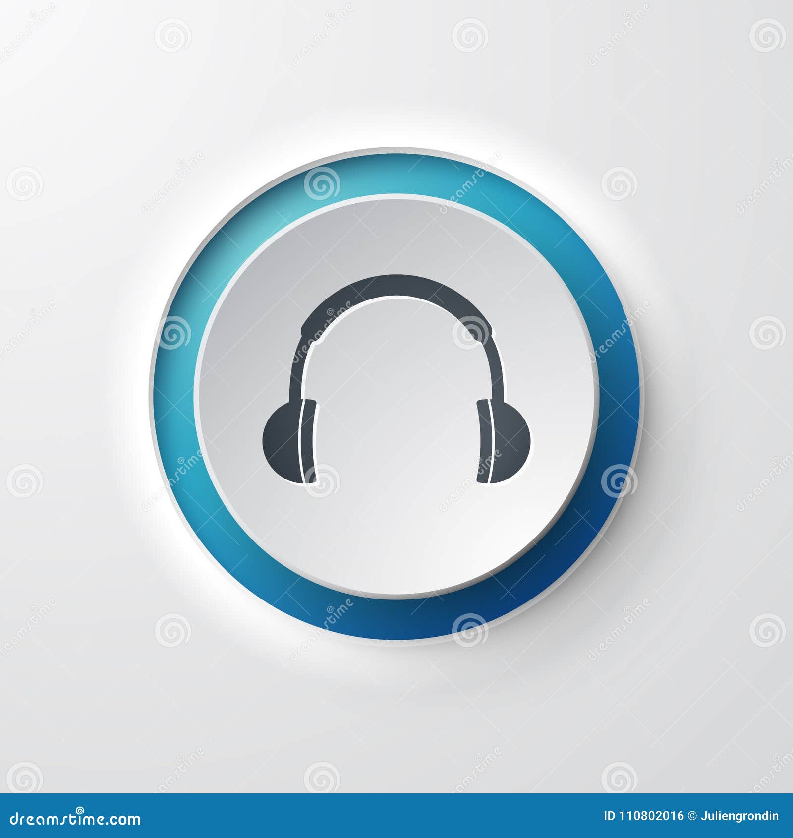 Web Icon Push-button Headphone Stock Illustration - Illustration of ...