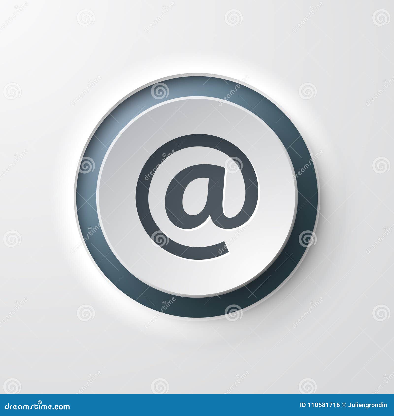 At Sign, Email Symbol Made Of Neon Light With Clipping Pat Royalty-Free ...