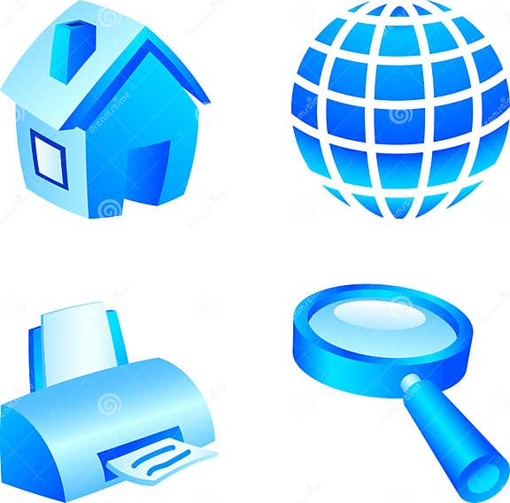 Web icon set. stock vector. Illustration of magnifying - 4591013