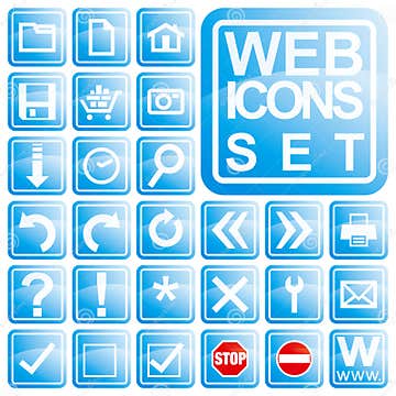 Web Icon Set stock vector. Illustration of business, email - 6337540