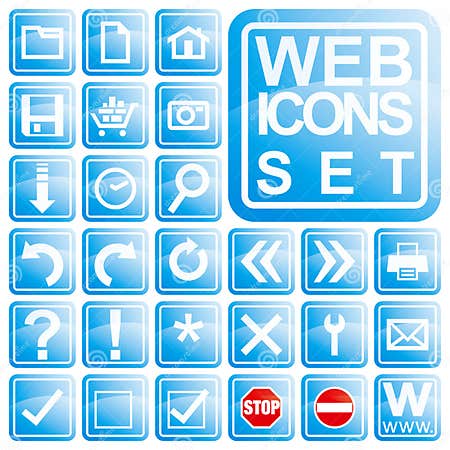 Web Icon Set stock vector. Illustration of business, email - 6337540