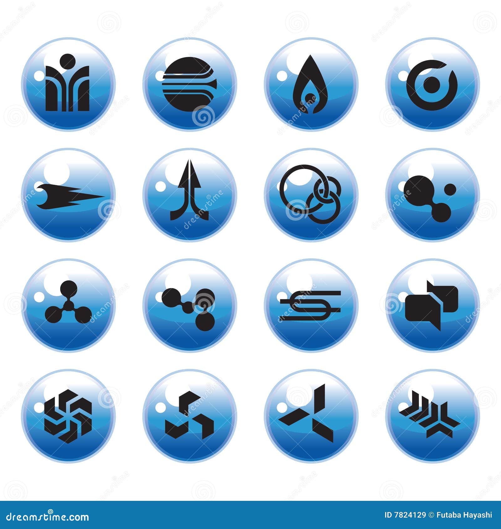 Web Icon set stock vector. Illustration of shiny, blue - 7824129