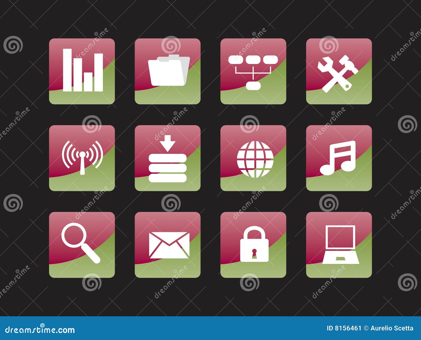 Web icon set stock vector. Illustration of download, secure - 8156461