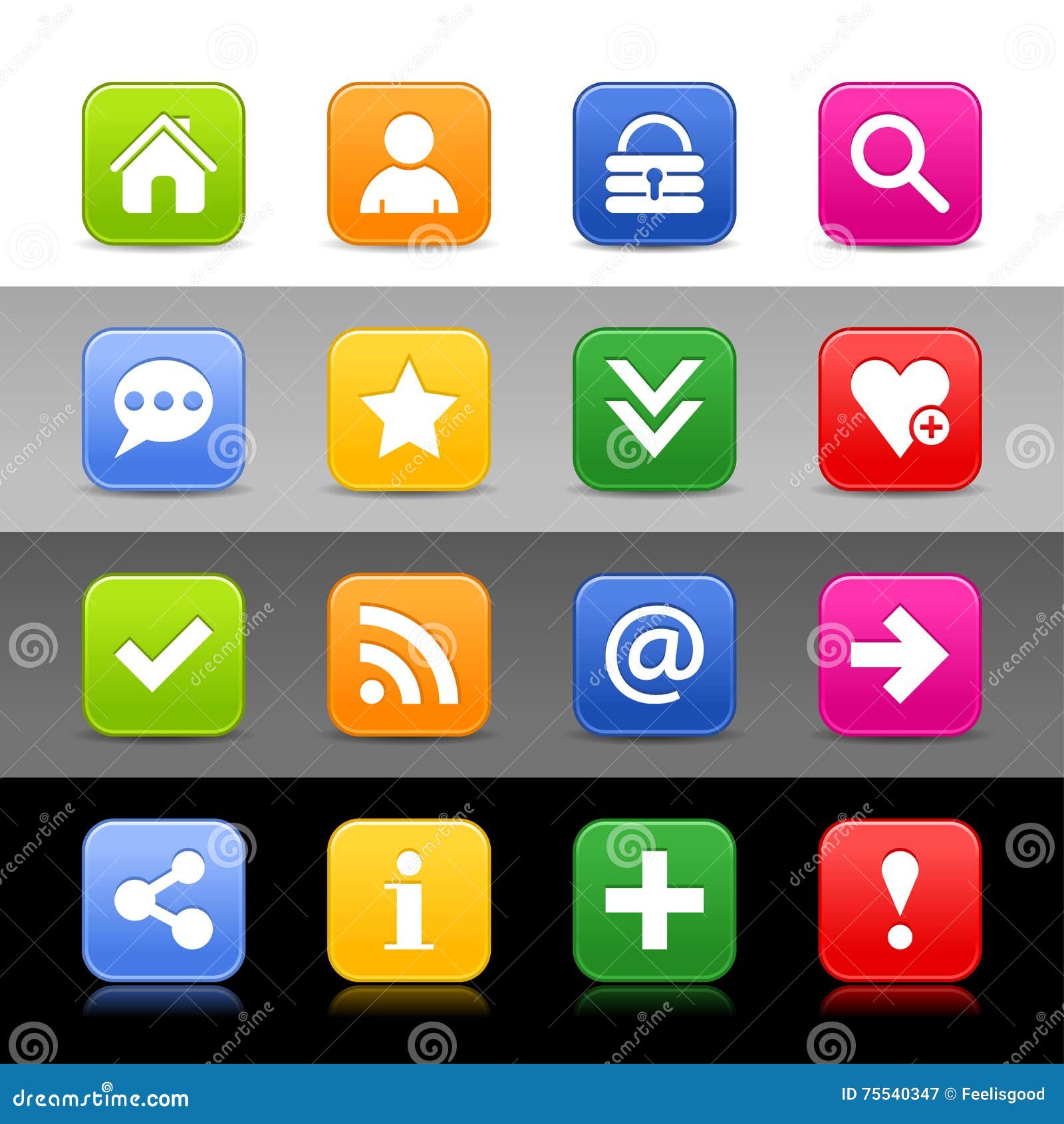 Web Icon Set with Basic Sign Stock Vector - Illustration of navigation ...