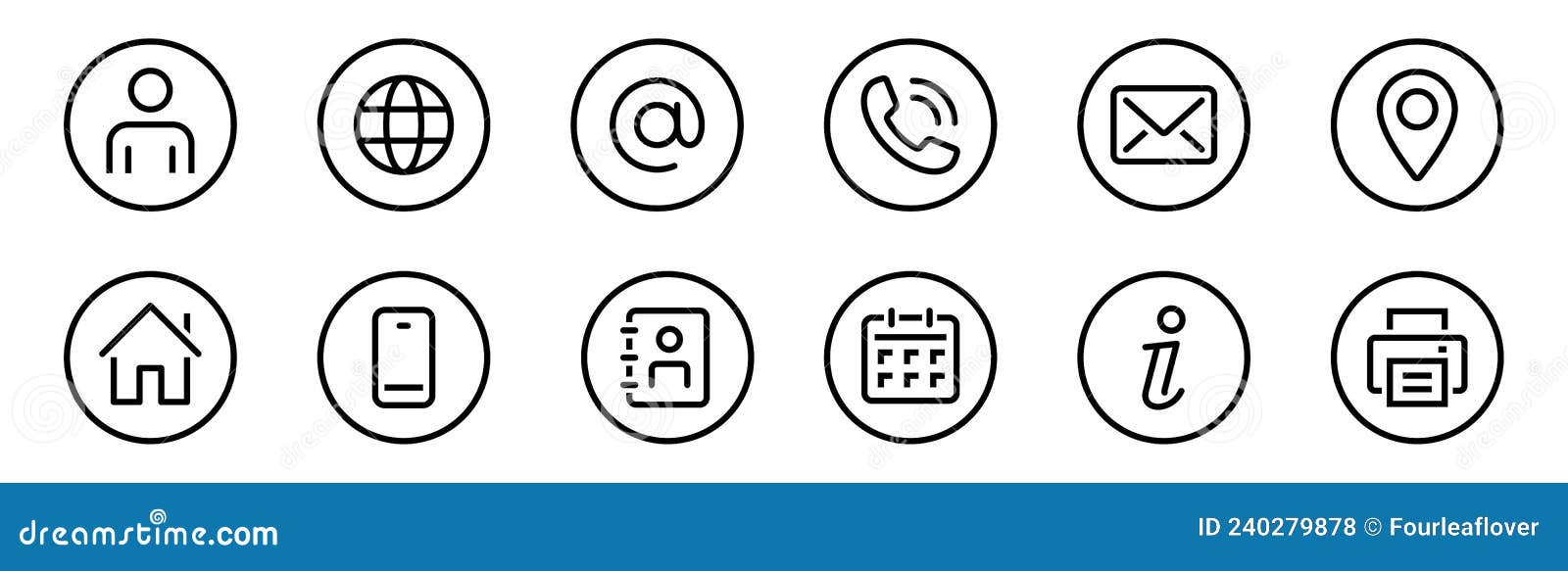 Web Icon Set. Web Buttons. Website Contact Icons Vector Stock Vector ...