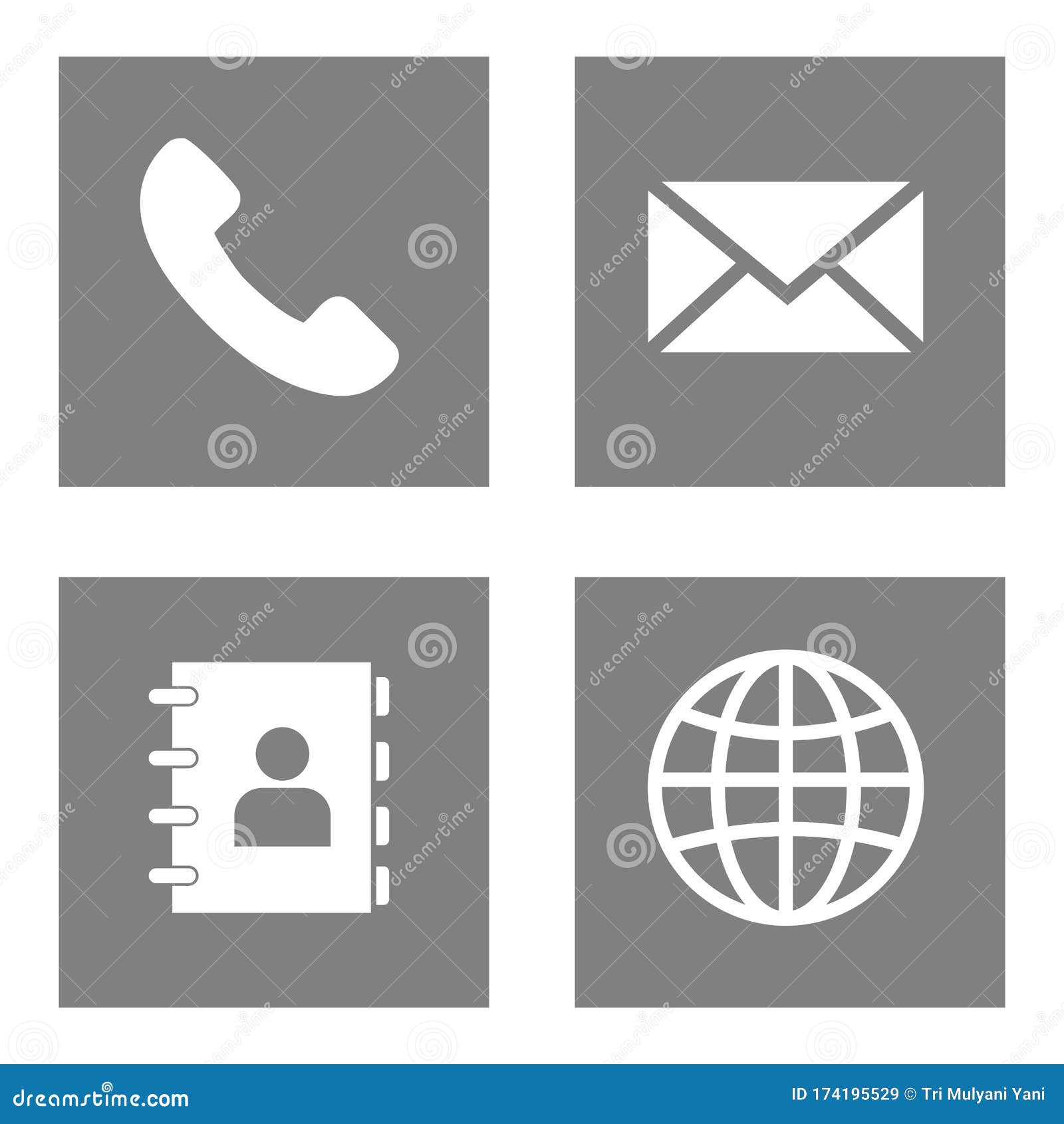 Website Icon Vector Symbol for Contact Us Stock Vector - Illustration ...