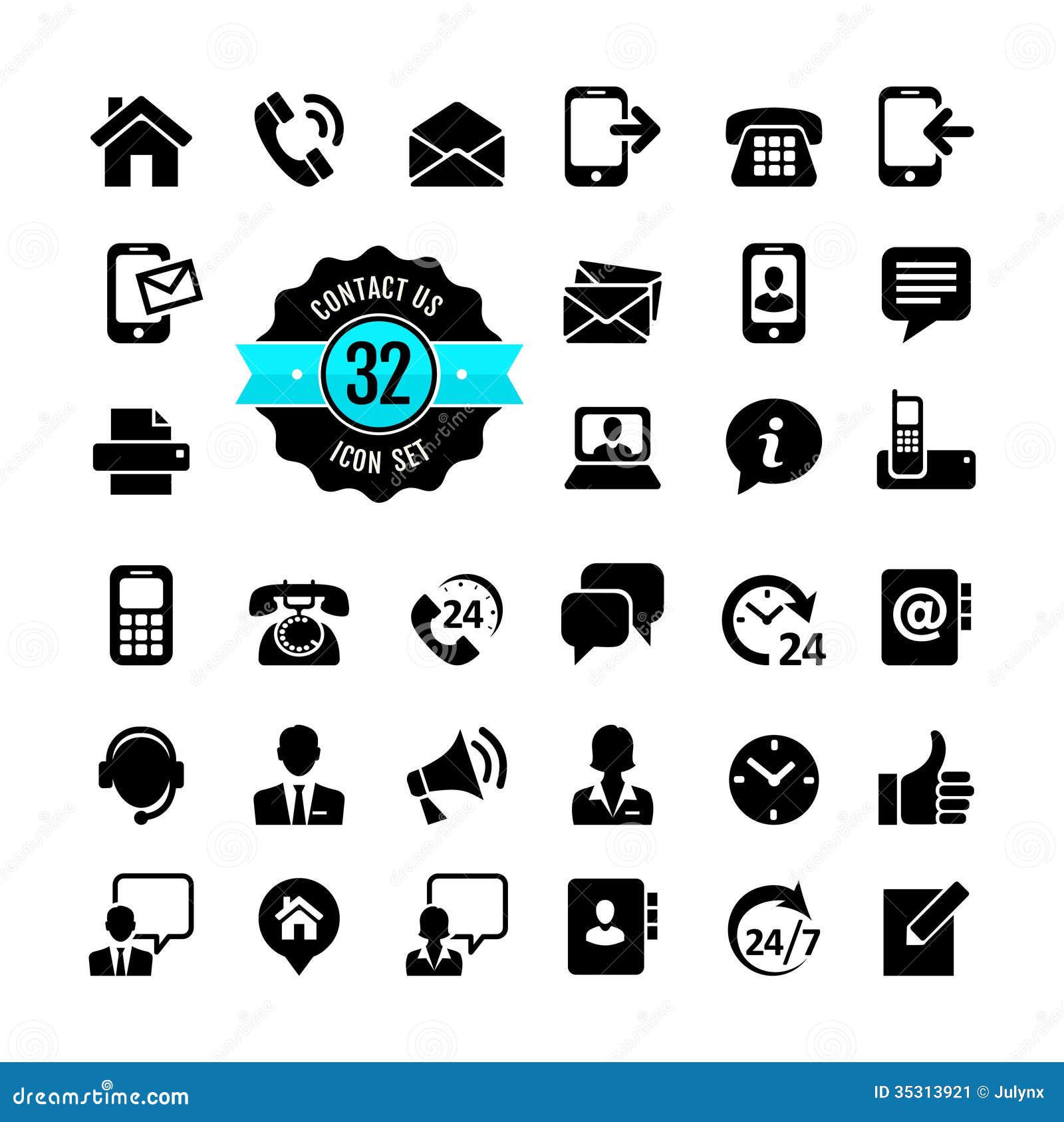 Web icon set. Contact us stock vector. Illustration of info - 35313921