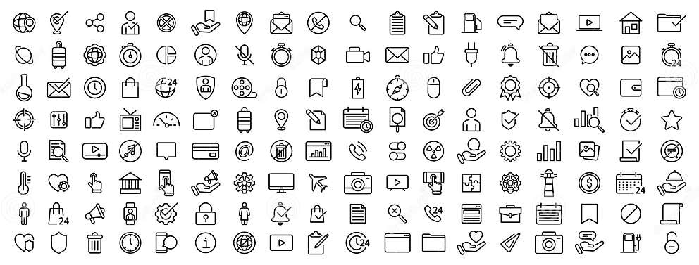 Web Icon Set. Web Design Icons. Vector Line Icons Set. Web Development ...