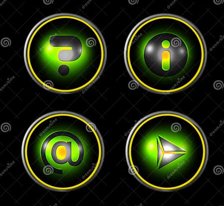 Web icon set - green stock illustration. Illustration of template - 888615