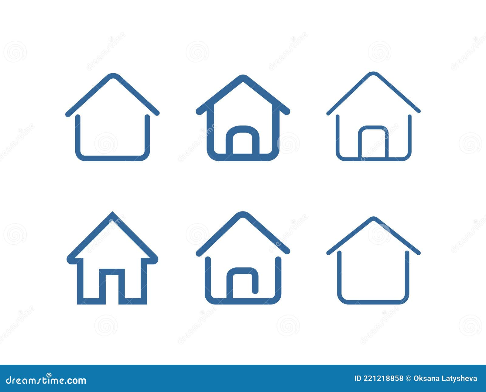 Home Web Icon Set. House Logo Stock Vector - Illustration of property ...