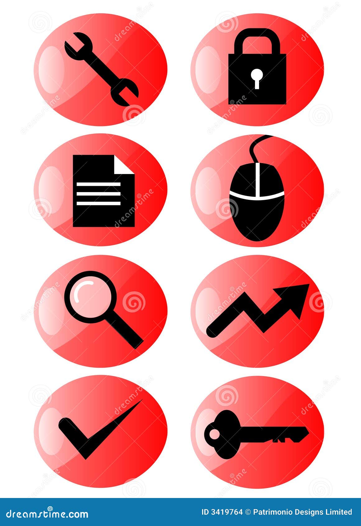 Web icon set red stock illustration. Illustration of repair - 3419764