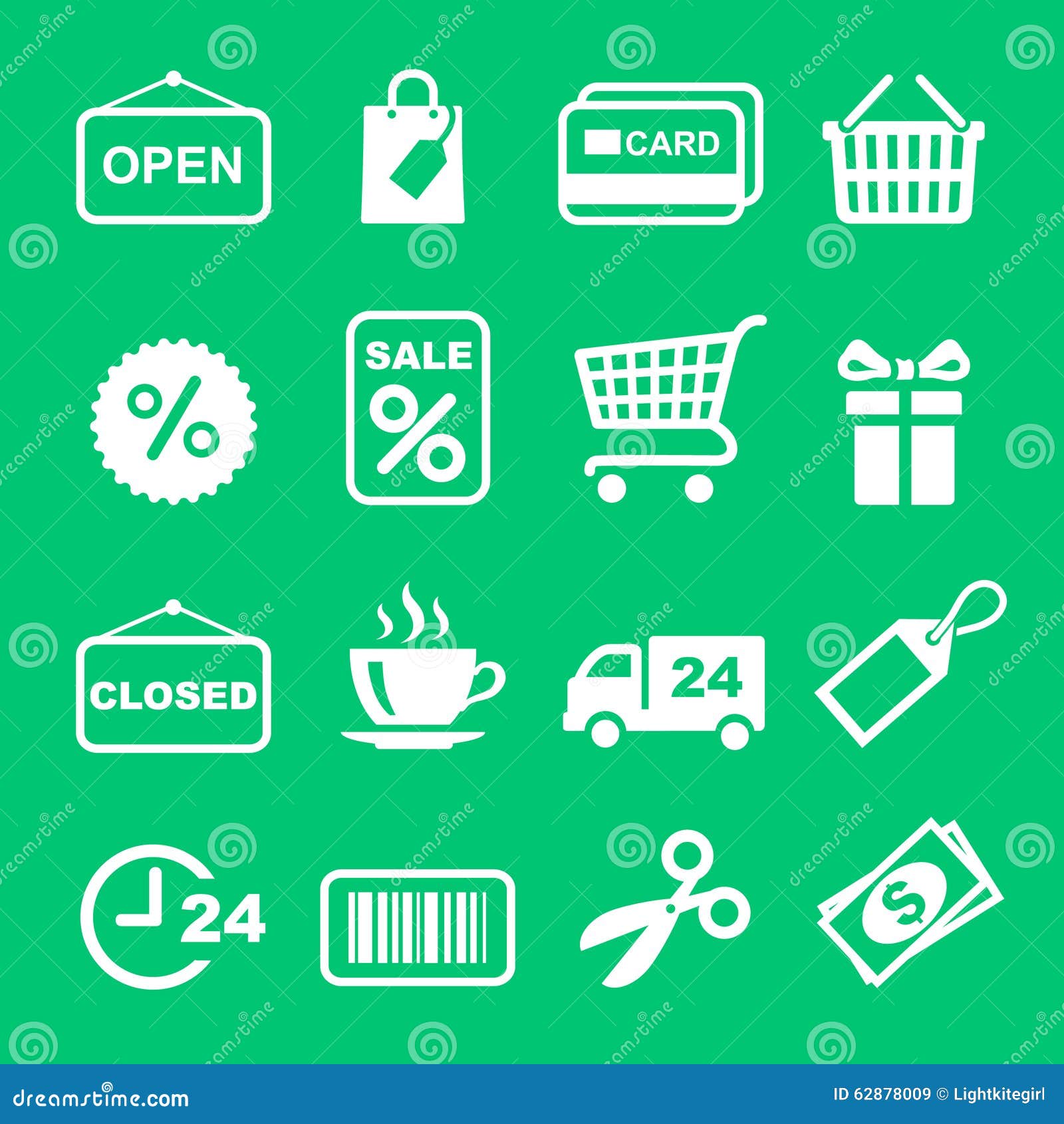 Web Icon Set. Shopping Pictogram Stock Vector - Illustration of finance ...