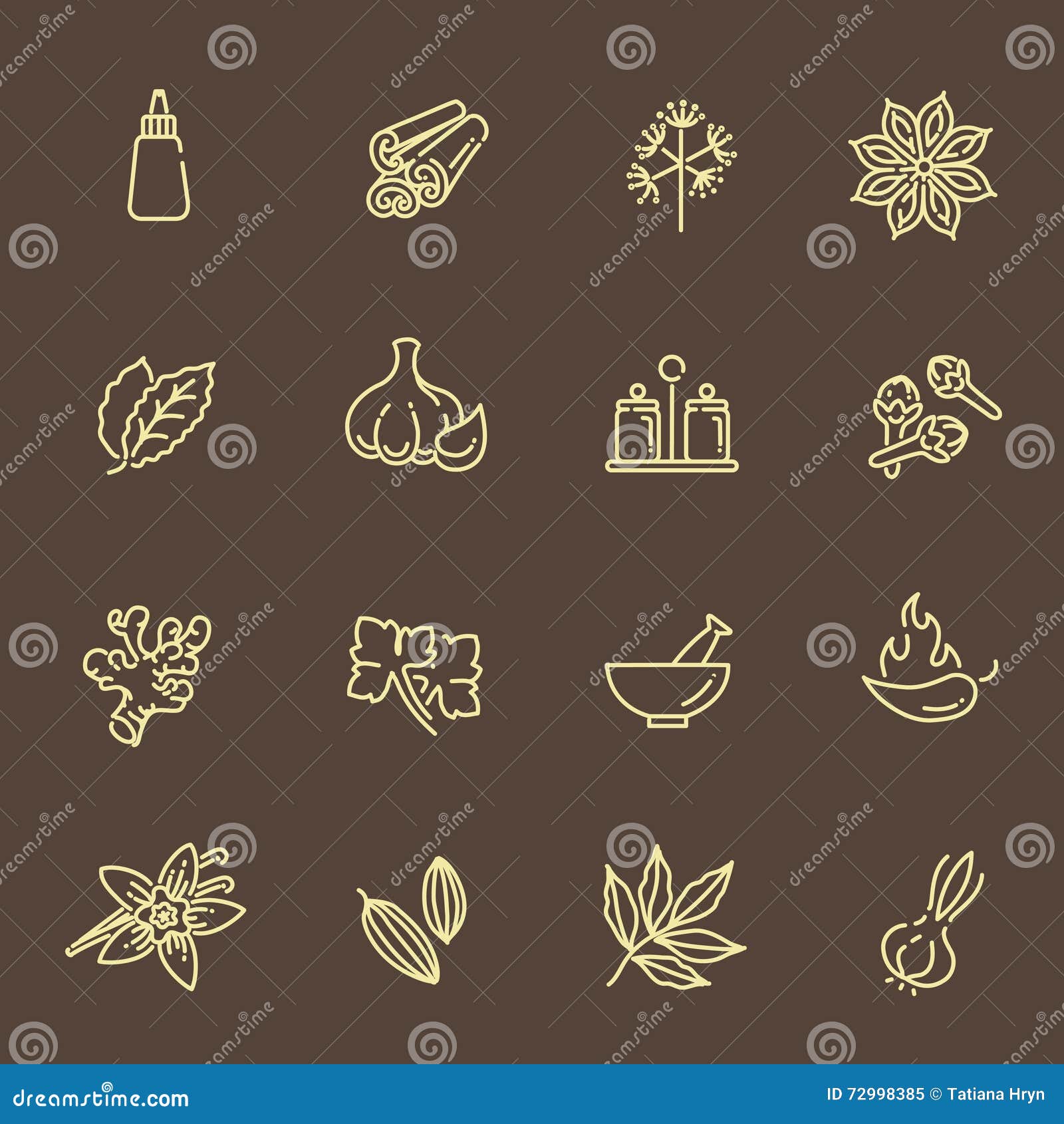 Web Icon Set - Spices, Condiments and Herbs Stock Vector - Illustration ...