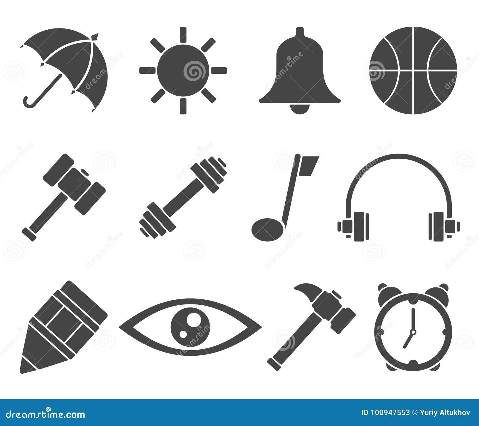Web Icon Set, Vector Symbol. Stock Vector - Illustration of flat ...