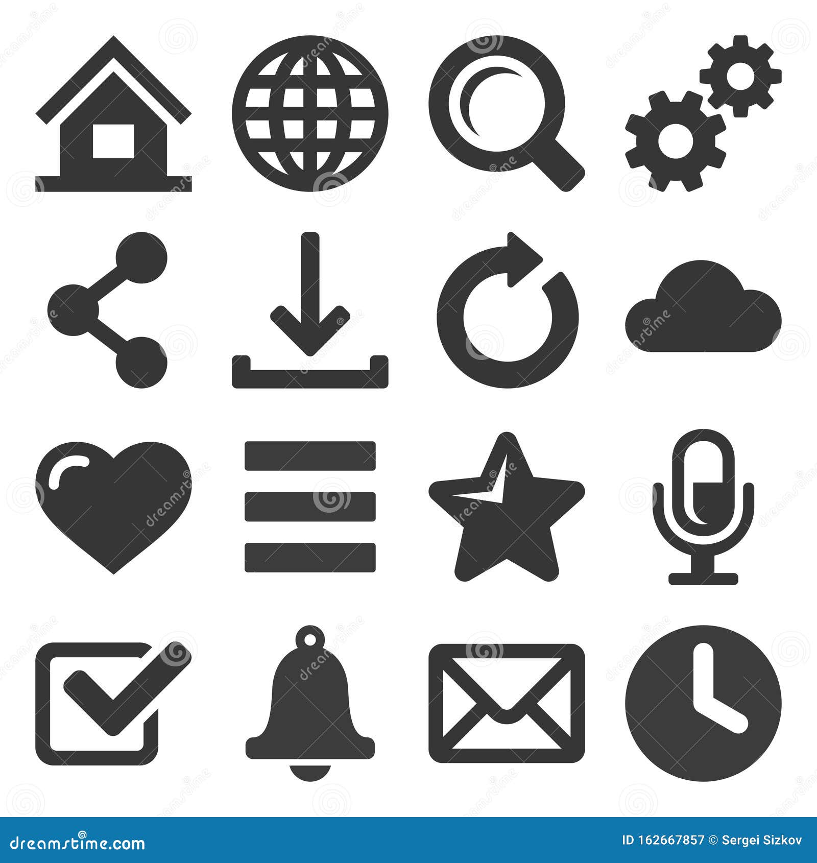 Web Icon Set on White Background. Vector Stock Vector - Illustration of ...