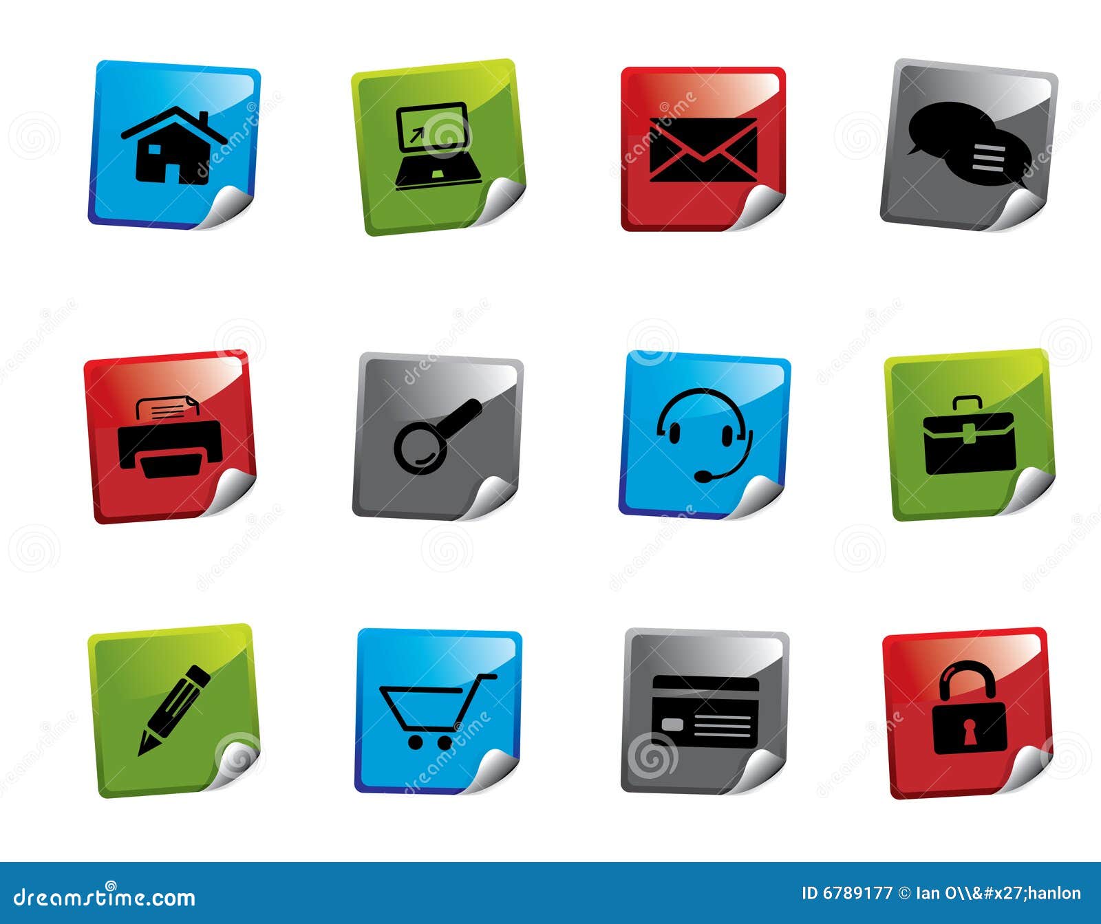 Web icon sticker series stock vector. Illustration of black - 6789177